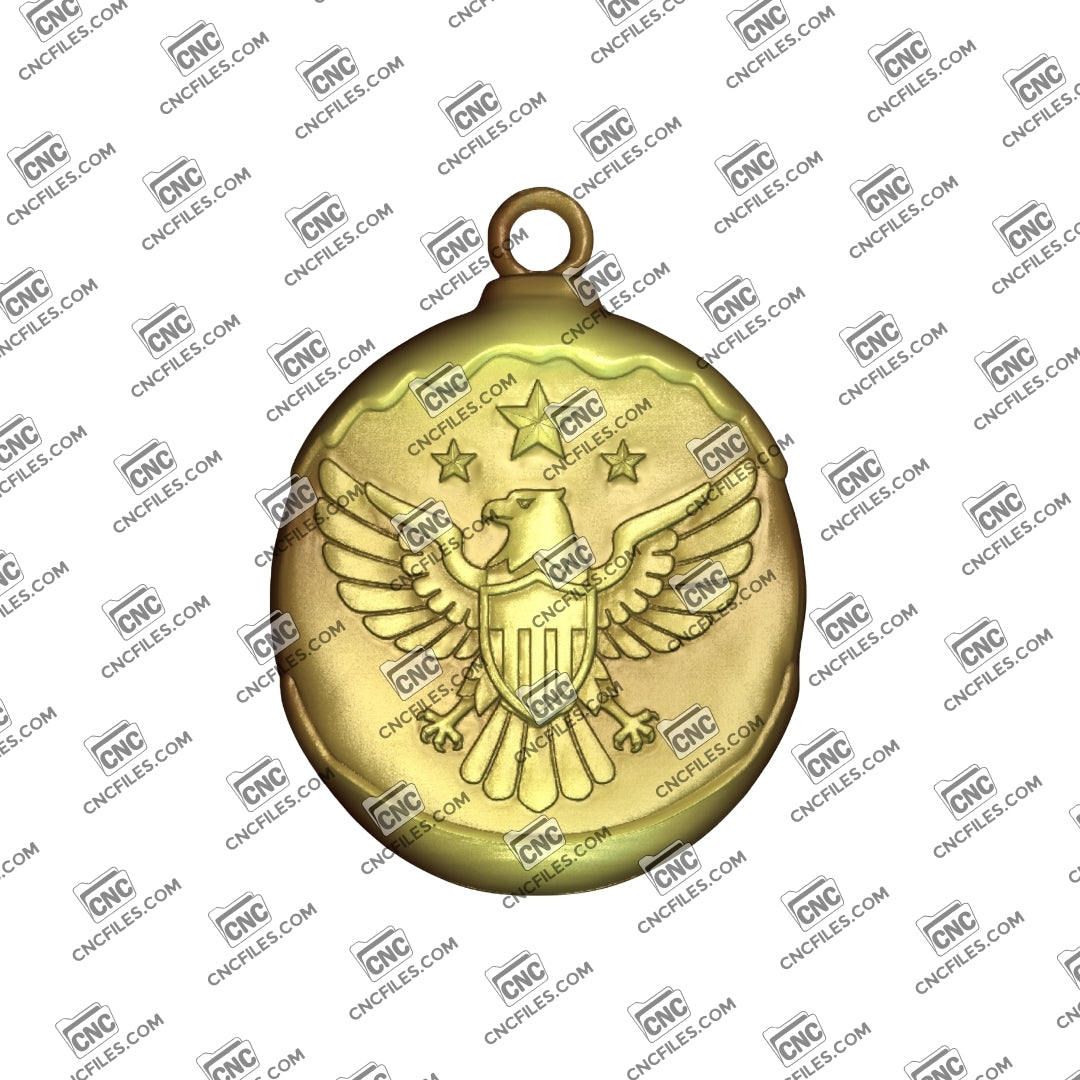 American Eagle Crest Ornament 3D Relief – CNC Files